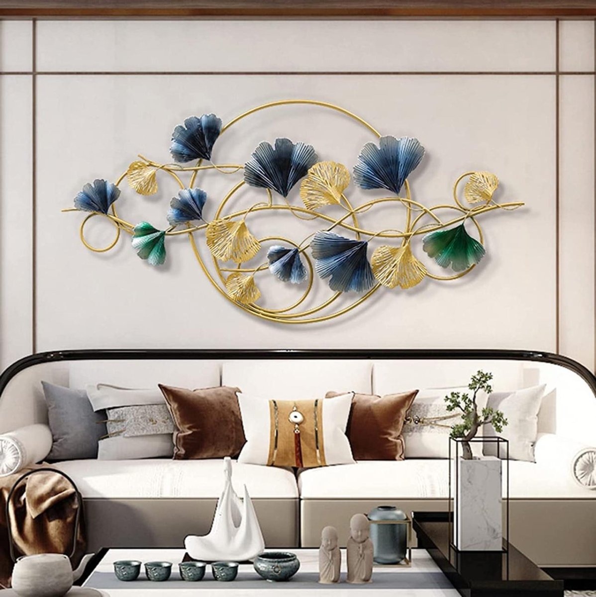 Aurelian Ginkgo Whisper Wall Art (125 x 61 cm) - Punam Metalcrafts