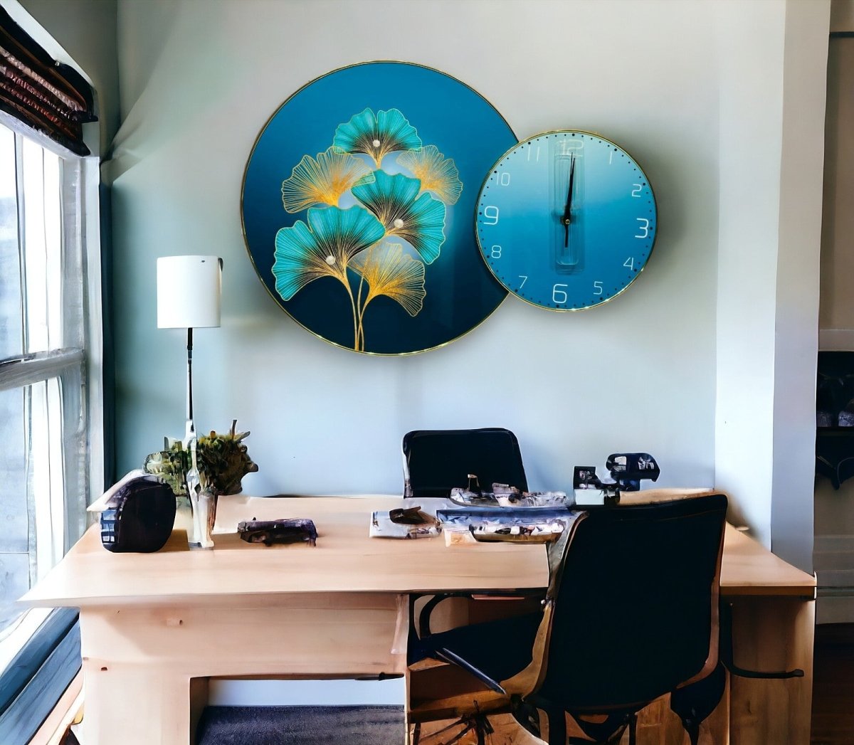The Cerulean Cascade Crystal Wall Clock (24 x 16 Inches) - Punam ...