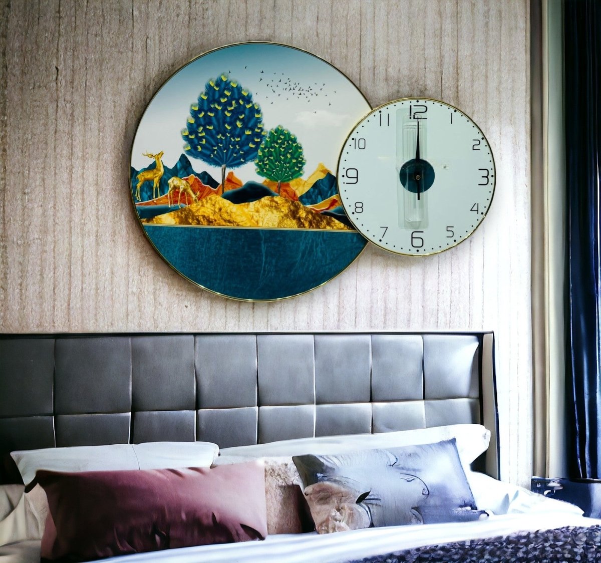 The Splendor Peacock Crystal Wall Clock (24 x 16 Inches) - Punam ...