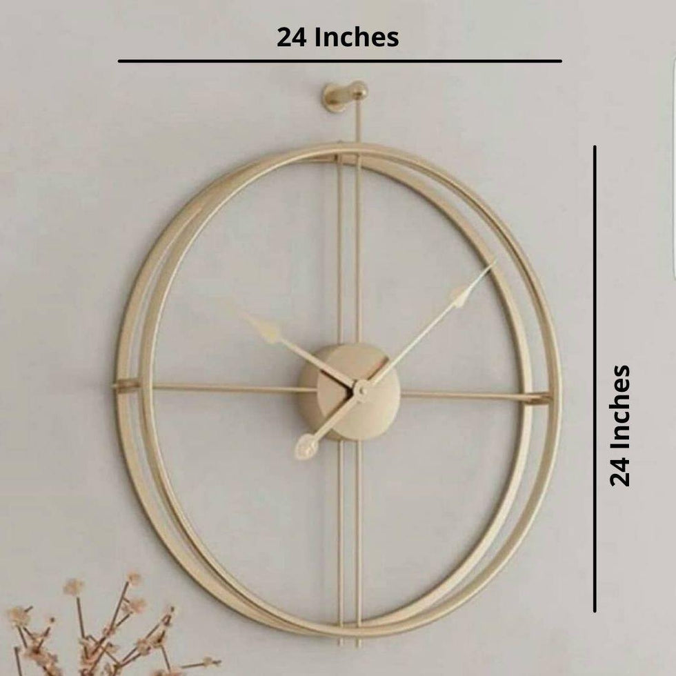 Designer metallic Double Ring Wall Clock (Dia 24 Inches) - Punam ...