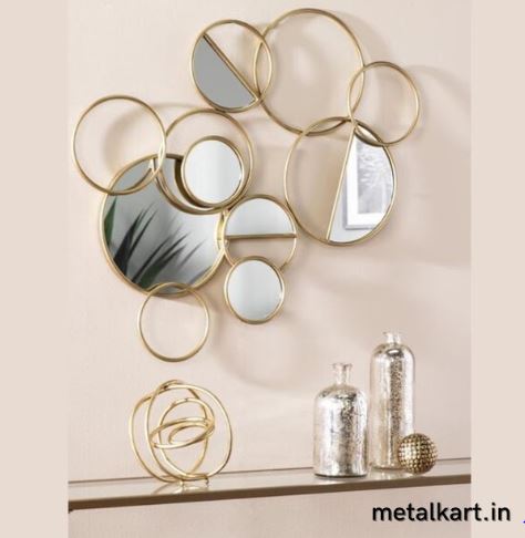 Entangled Circles Wall Mirror (36 x 26 Inches) - Punam Metalcrafts